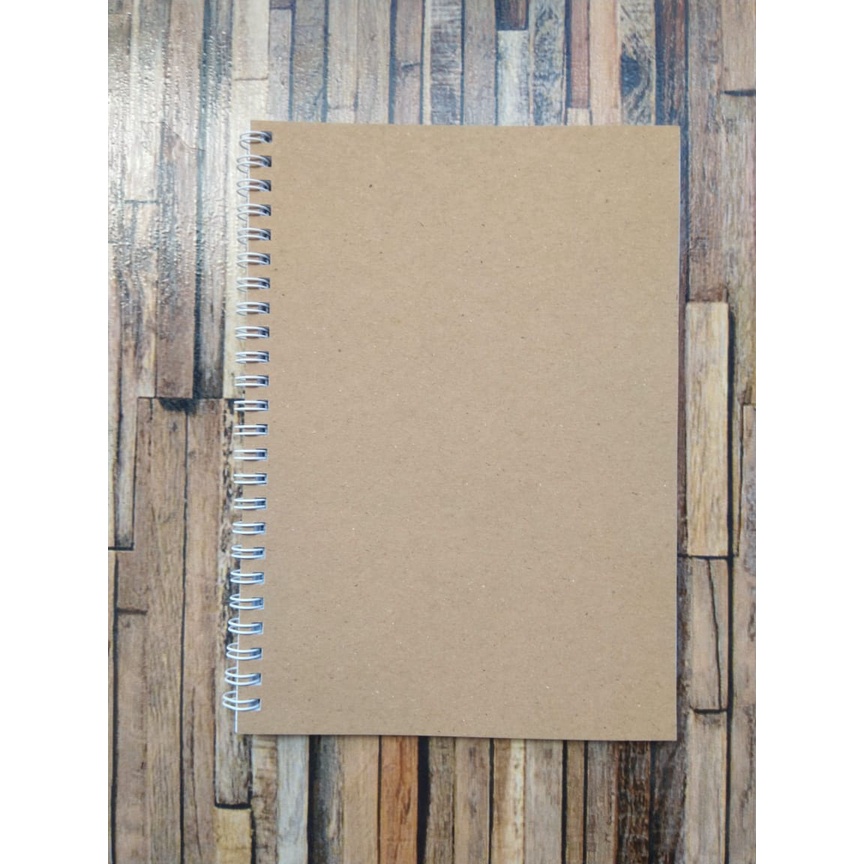 Jual Notebook Spiral A5 Cover Kraft Hitam Custom isi 50 lembar | Shopee ...