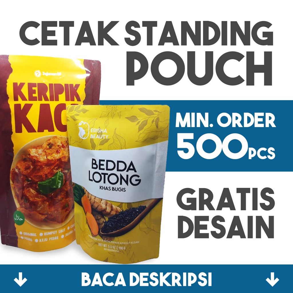 Jual CUSTOM KEMASAN MAKANAN STANDING POUCH | Shopee Indonesia
