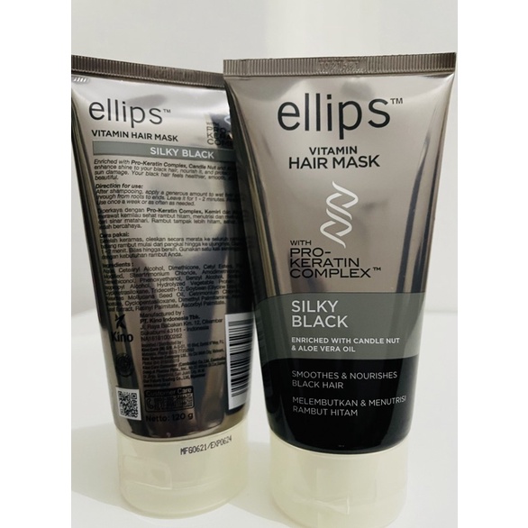 Jual ELLIPS HAIR MASK PRO KERATIN SILKY BLACK 120 GRAM TUBE ORIGINAL ...