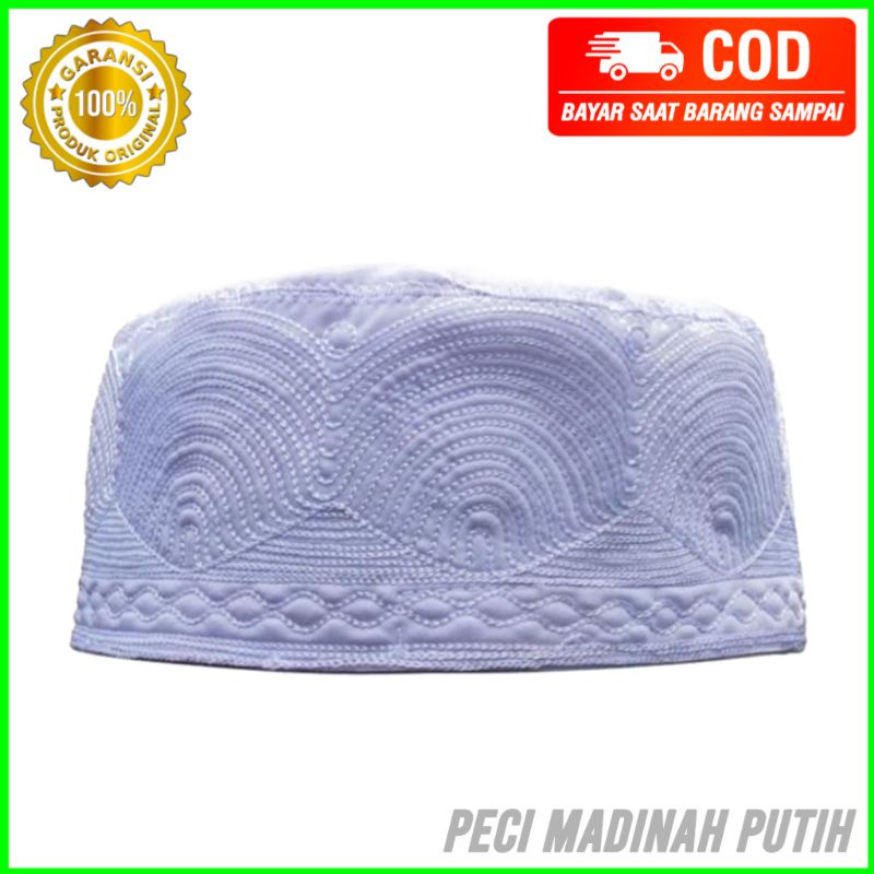 Jual Peci Kopiah Kopeah Kopyah Madinah Hitam Putih Ukuran Dewasa Remaja ...