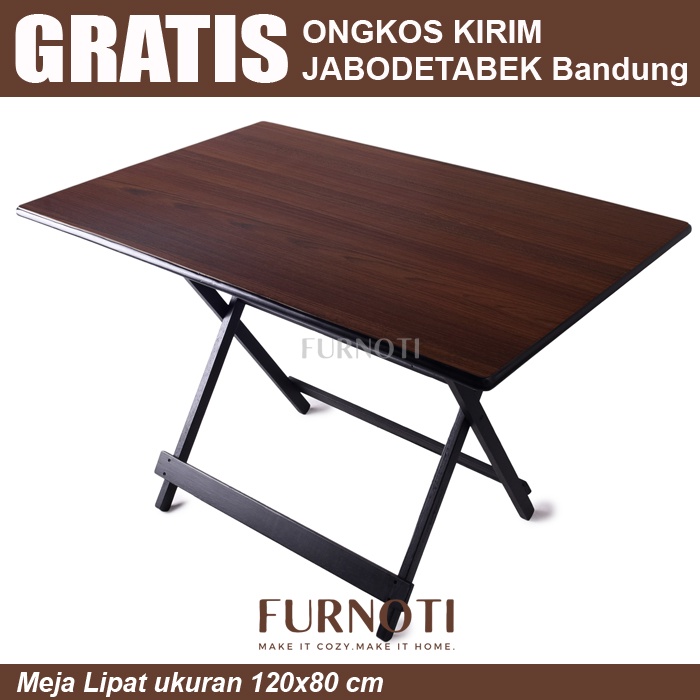 Jual Meja Makan Lipat / Meja Cafe / Meja Makan Kayu / Meja Pameran / Meja Resto Ukuran 120x80 cm ...