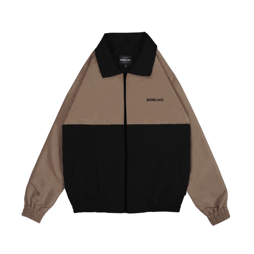 Jual Dobujack Track Suit Chaqueta Saga Cream Black Jacket | Shopee ...