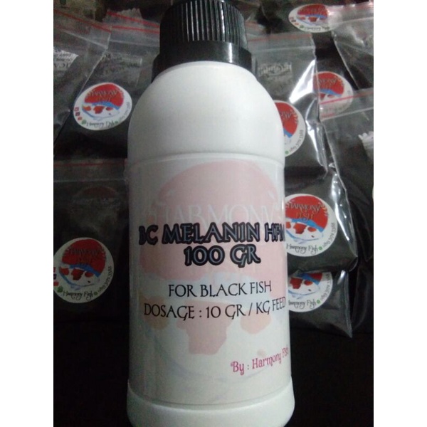 Jual BC MELANIN HFM 100Gr BLACK COLOR POWDER Vitamin warna hitam ikan ...