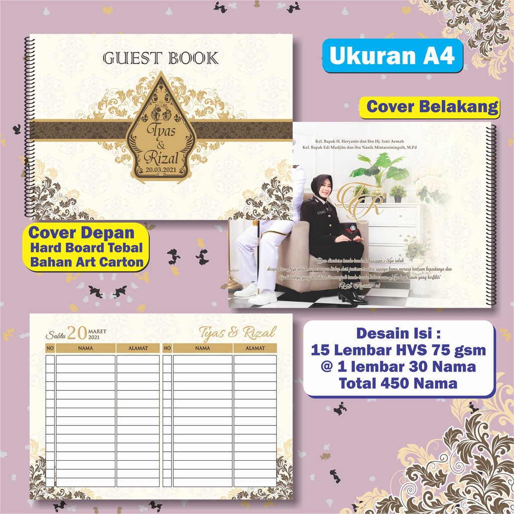 Jual buku tamu hardcover ukuran A4 | Shopee Indonesia