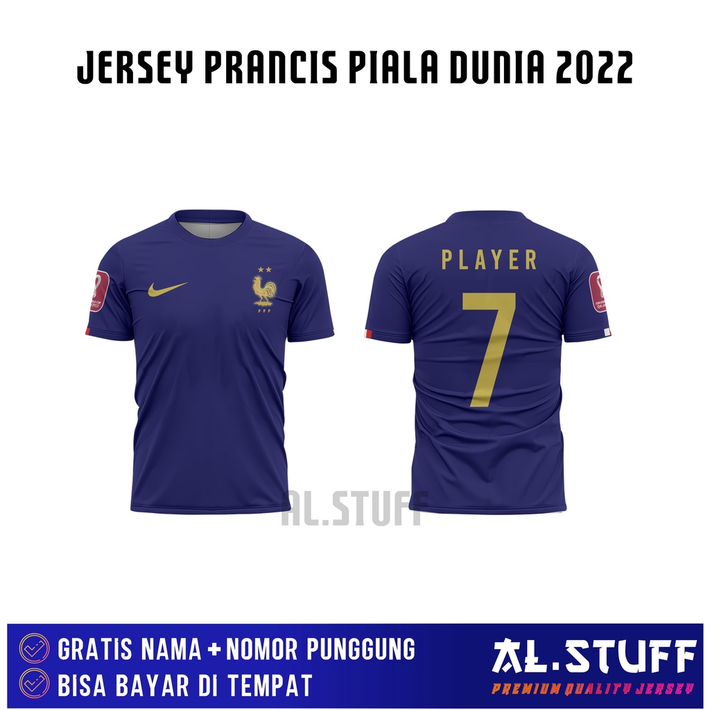 Jual Jersey Prancis Piala Dunia 2022 Premium Gratis pasang Nama ...