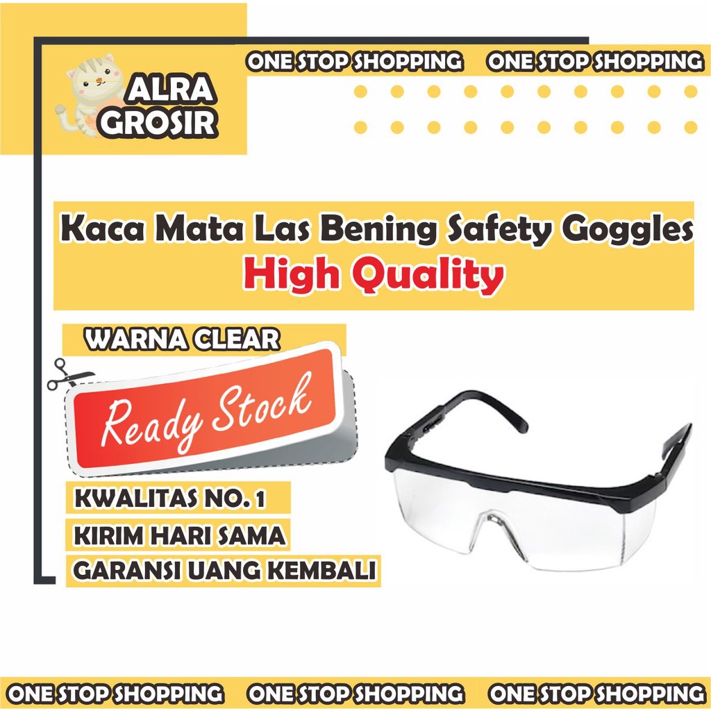 Jual KACAMATA SAFETY CLEAR GURINDA GERINDA GOOGLE LAS BENING KACAMATA ...