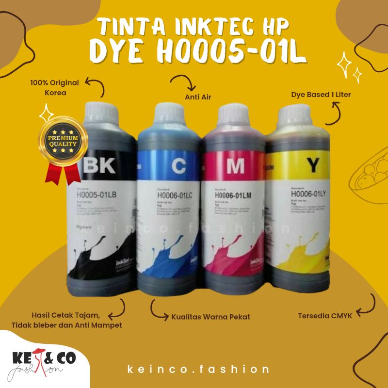 Jual TINTA INKTEC DYE H0005 KEMASAN 1 LITER FOR HP PRINTER | Shopee ...