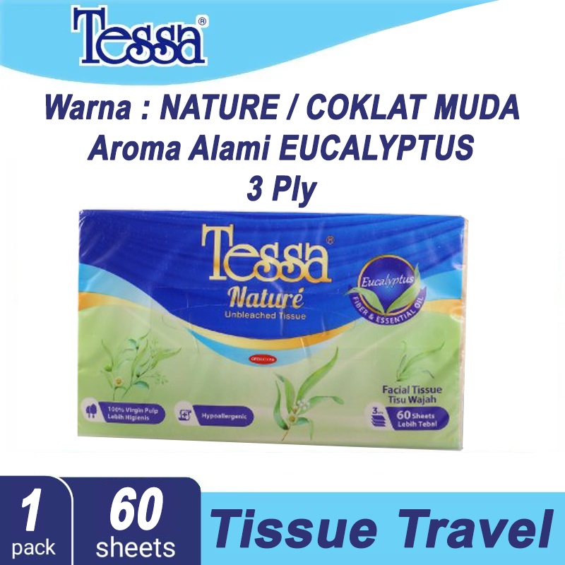 Jual Tissue Tessa Nature Facial Travel Pack TP-08 60 sheets - 3 Ply ...