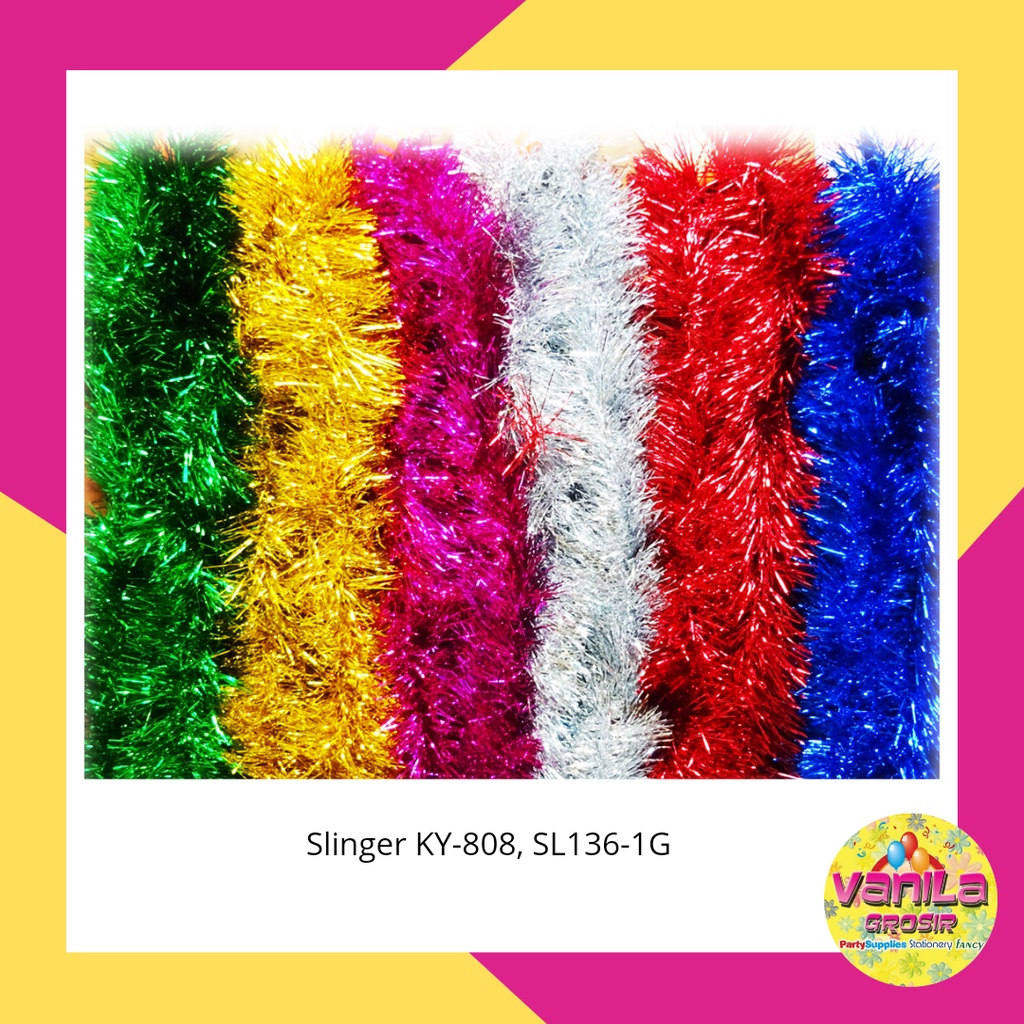Jual (1Pcs) Slinger Natal Rumbai Besar, slinger tinsel, slinger natal ...
