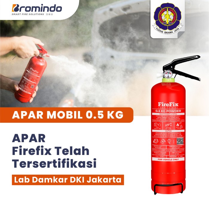 Jual Alat Pemadam Api Mobil Mini 0.5Kg Powder FireFix | Shopee Indonesia
