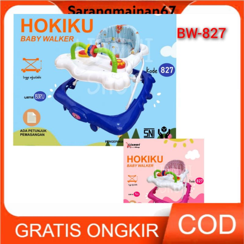 Jual 827 RODA BAYI ALAT BANTU JALAN BAYI BABY WALKER HOKIKU 827 MURAH ...