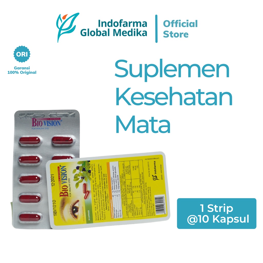 Jual Indofarma Biovision STRIP @ 10 Kapsul / Herbal Bilberry / Obat ...