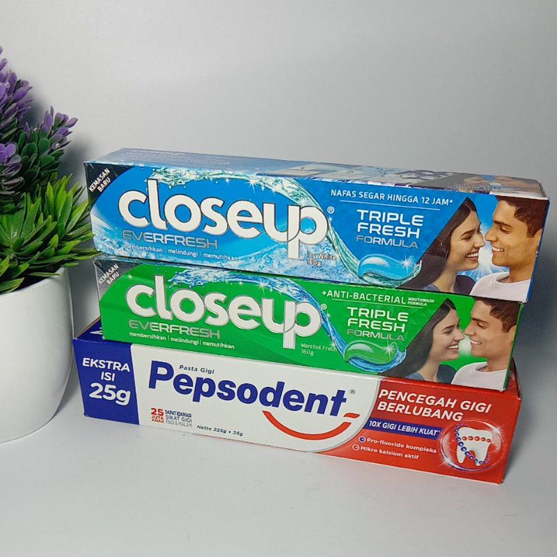 Jual Pasta Gigi Close up Triple Fresh 160 gram//Pasta Gigi Pepsodent ...