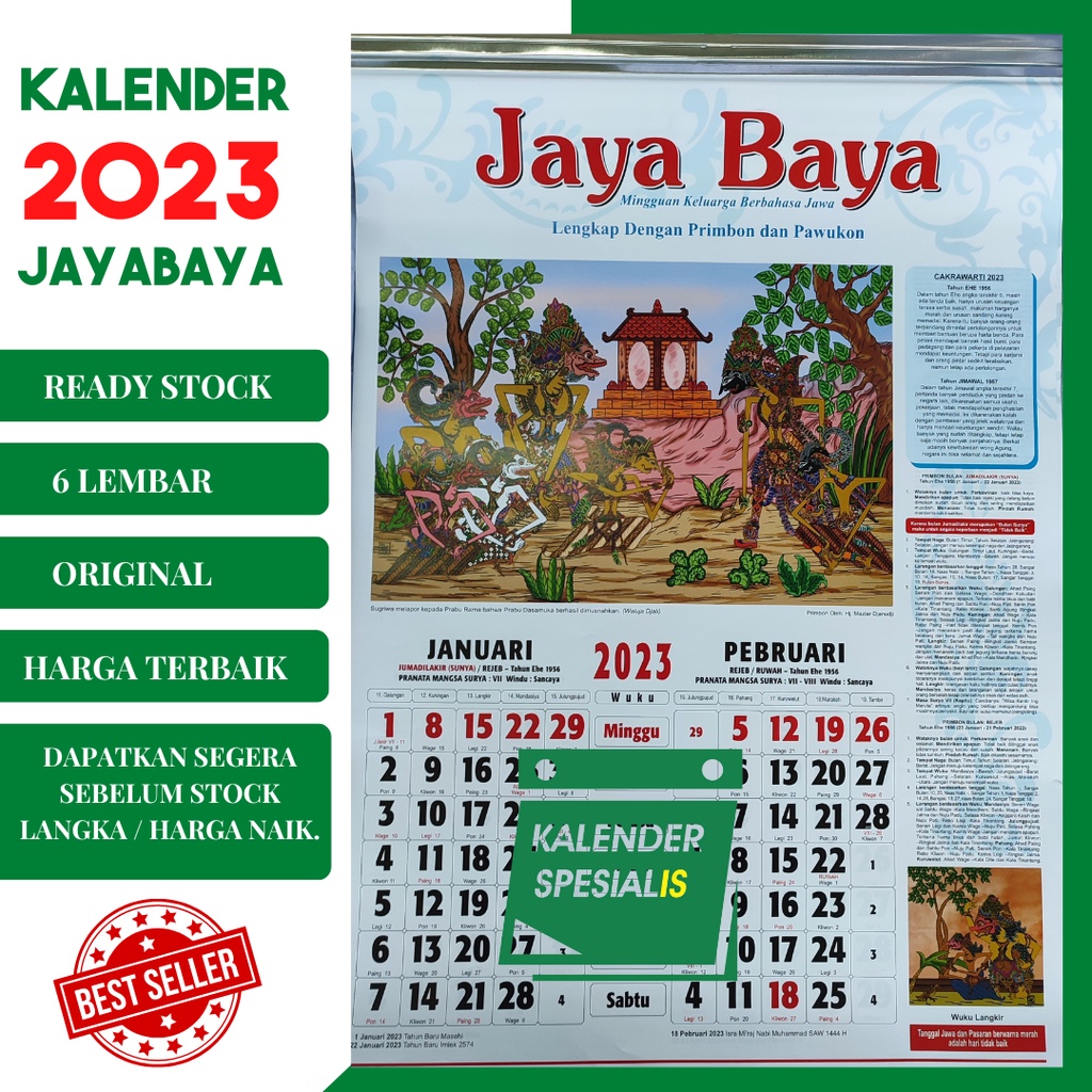 Jual KALENDER JAYA BAYA - KALENDER JAYABAYA - KALENDER JOYOBOYO ...