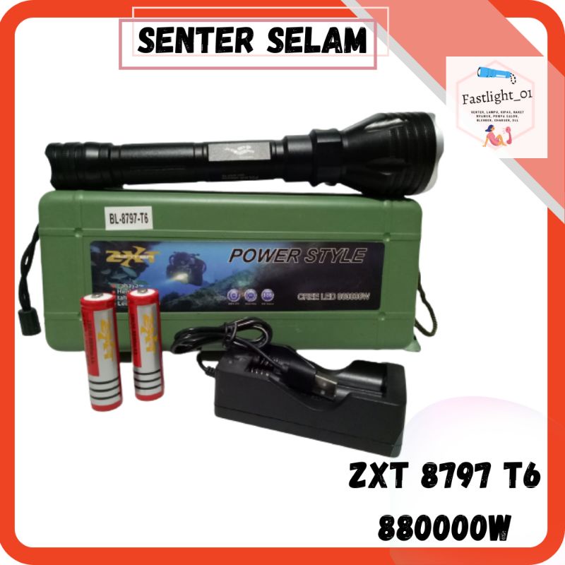 Jual Senter Selam Police ZXT 8797 T6 (880000W) | Shopee Indonesia
