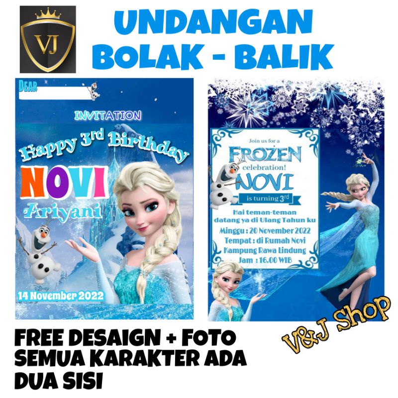 Jual Kartu undangan UlTah Bolak balik Anak Custom Free Foto | Shopee Indonesia