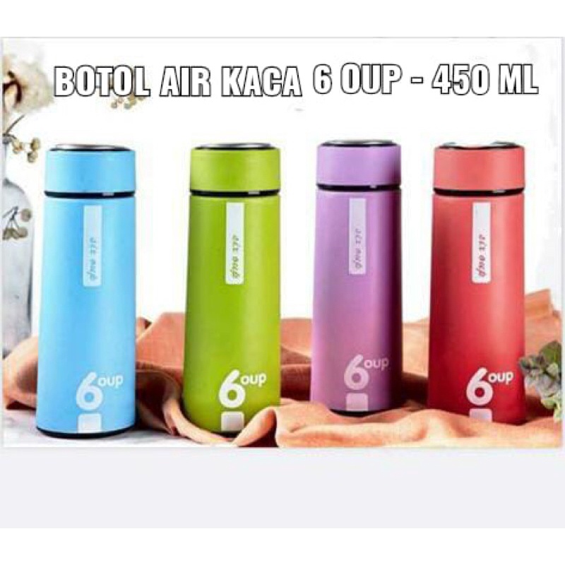 Jual Botol minum kaca motif / polos 450ml | Shopee Indonesia