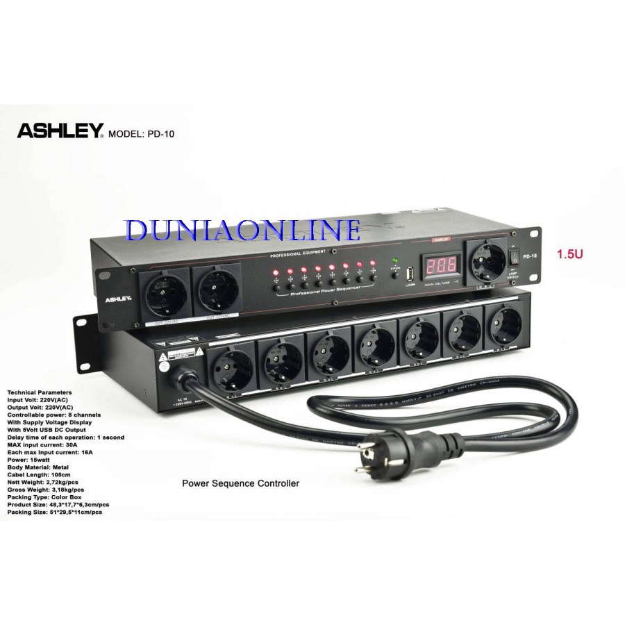 Jual POWER SEQUENCER ASHLEY PD10 / PD 10 CONTROLLER ( ORIGINAL ) | Shopee Indonesia