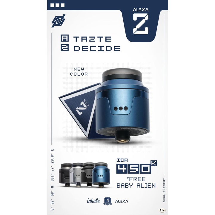 Jual RDA Alexa Z 24MM Dual Coil by Zaki Fakir Liquid x Alexa x Inhale ...