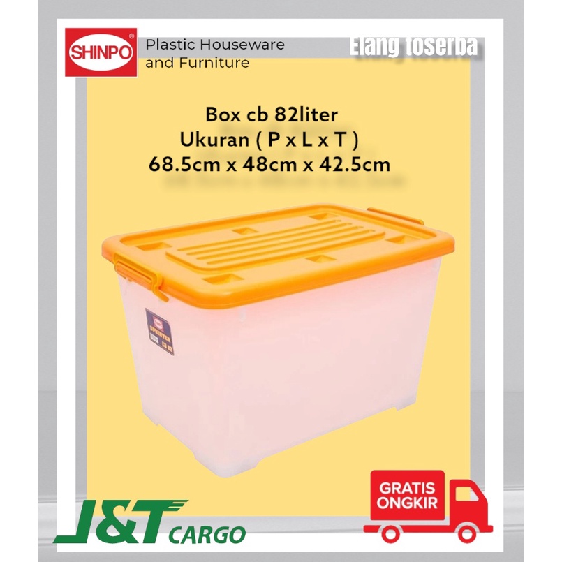 Jual Shinpo Container Box Plastik 82 Liter Dengan Roda CB82 Kotak ...