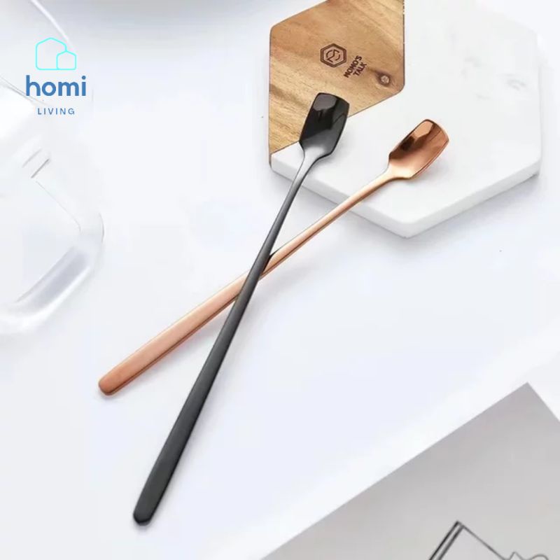 Jual HOMI Sendok Teh Kopi Susu Jus Gagang Panjang Kecil Korea Pengaduk ...