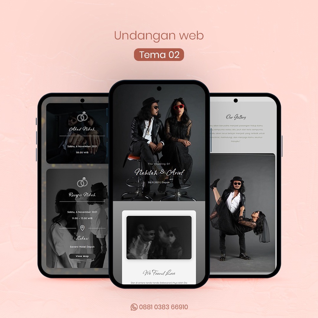 Jual Undangan Web Online Digital Pernikahan Tema 2 | Shopee Indonesia