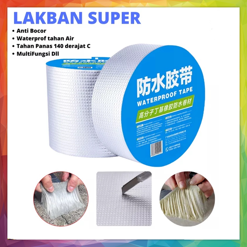 Jual LAKBAN ANTI BOCOR 3M 5M / LAKBAN ALUMINIUM FOIL BUTYL WATERPROOF 3 METER 5 METER / LEM ANTI ...