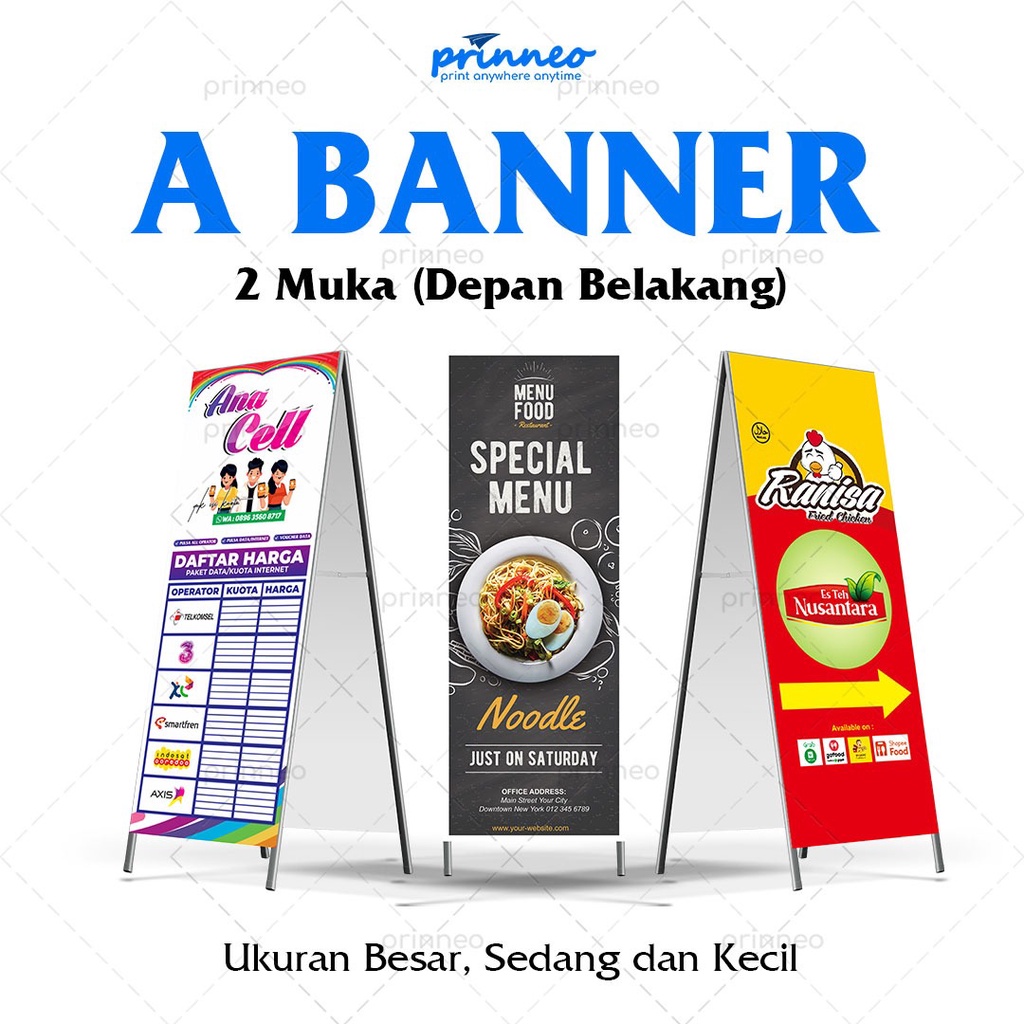 Jual A Banner, Stand/Standing Banner Segitiga, Banner Flexy | Shopee ...