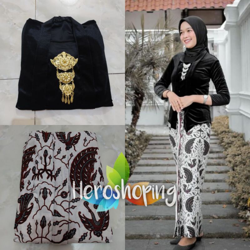 Jual Baju Adat Kebaya Bludru + Jarik Wiru | Shopee Indonesia