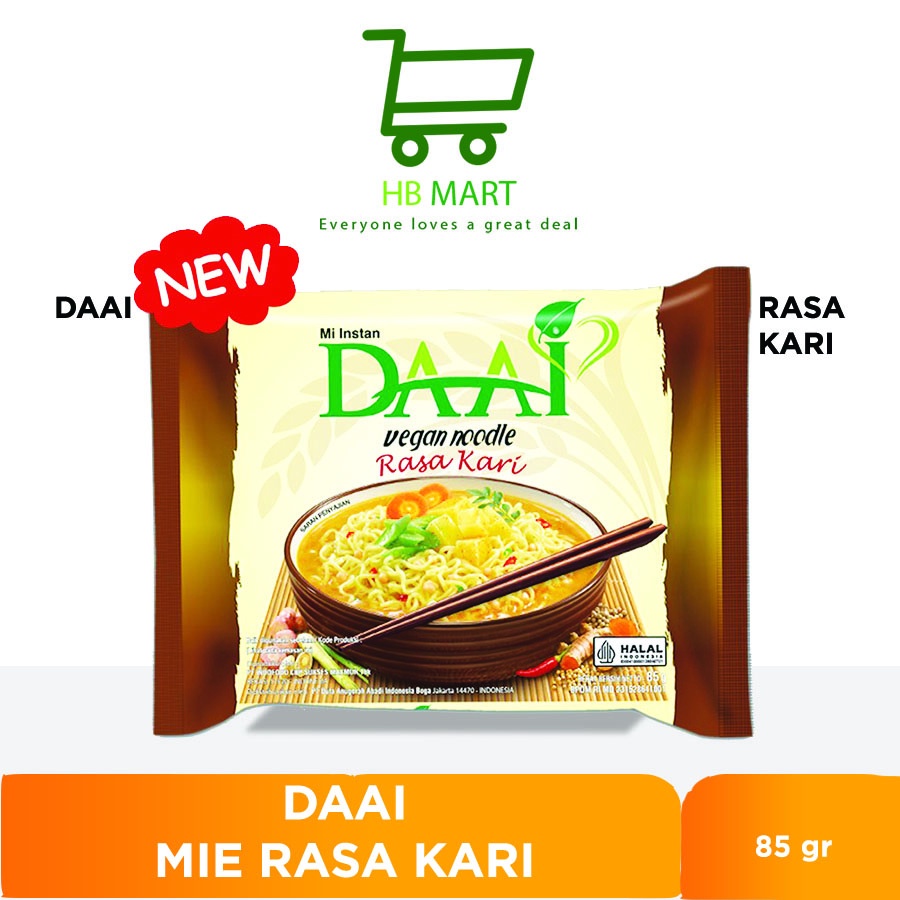 Jual Daai Mie Vegan Noodle Rasa Kari Mie Instan Vegetarian (Termurah ...