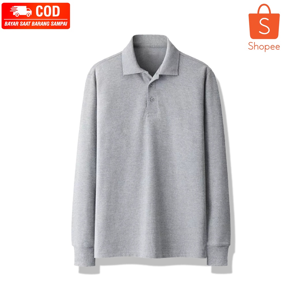 Jual HISTORE - Baju kaos polo pria lengan panjang / kaos kerah polo ...