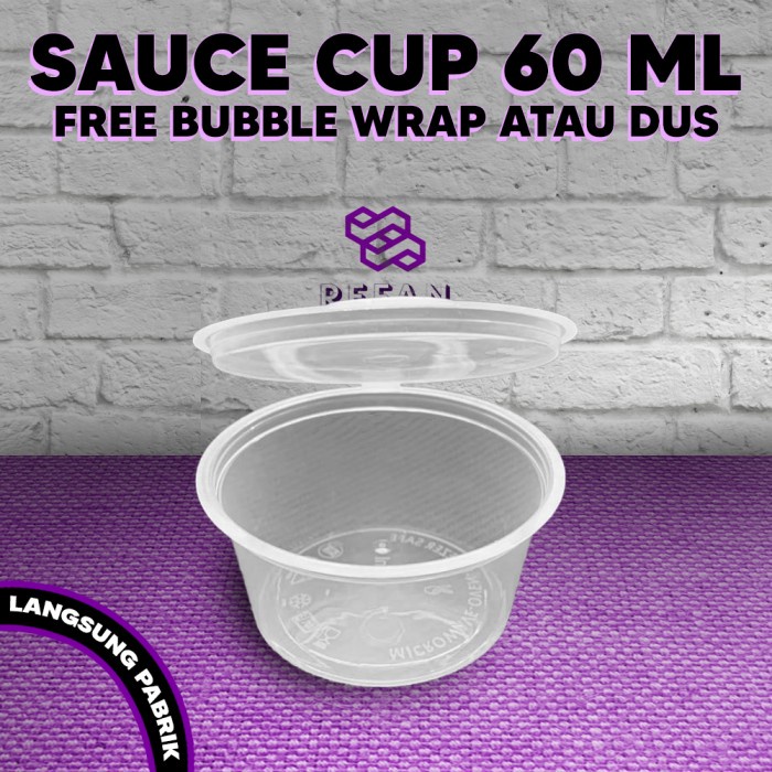 Jual Tempat Saos Saus Sambal Plastik 60 Ml Thinwall / Cup Container ...