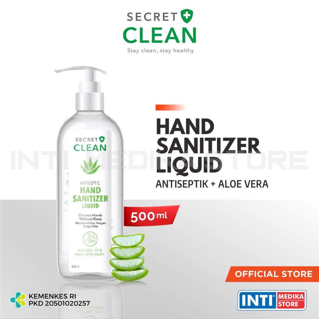 Jual SECRET CLEAN - Hand Sanitizer Gel Aloe Vera 500 ml | Aseptic Gel ...