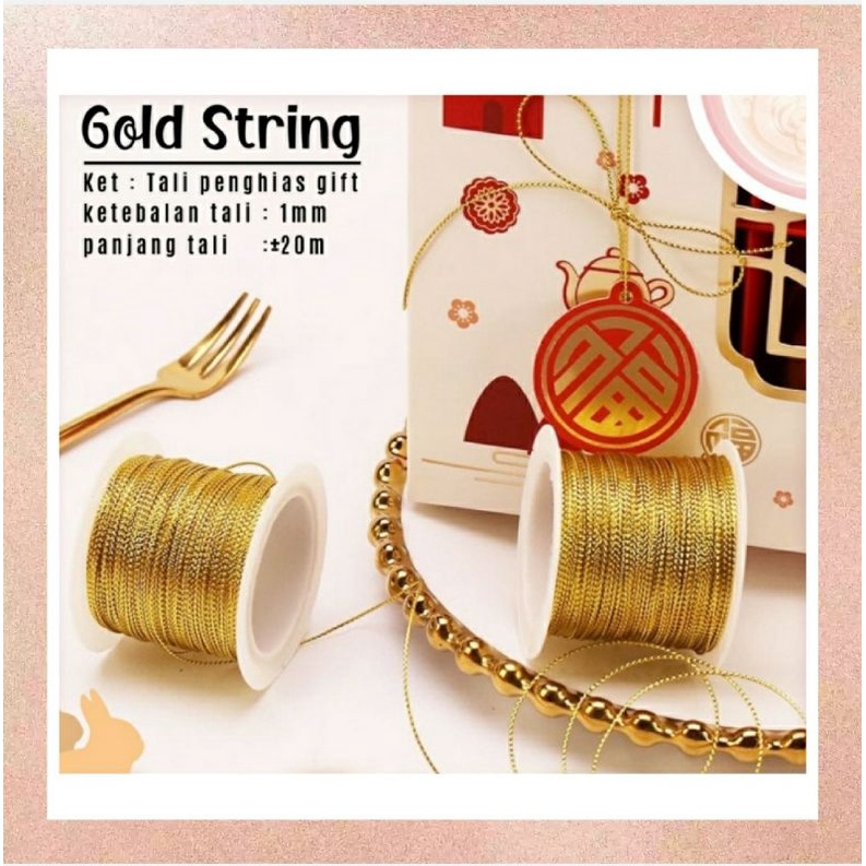 Jual Gold String Tali Emas Tali Penghias Gift Hampers Kado Tali Hang ...