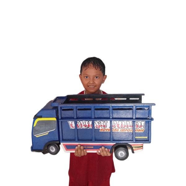Jual Miniatur Truk Oleng Kayu JUMBO Ukuran Panjang 60cm Pintu Bak Bisa ...