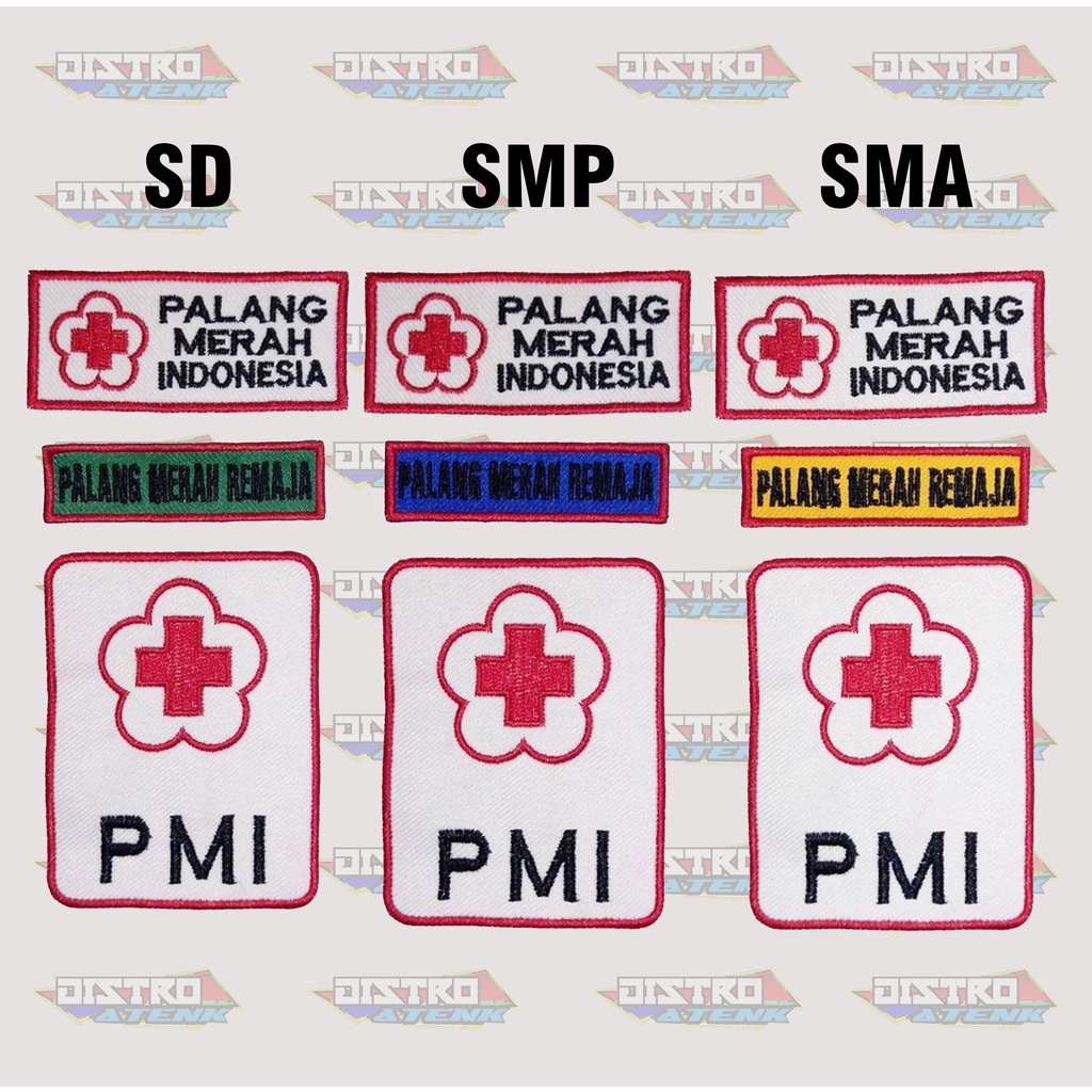 Jual 1 Set Atribut Badge Logo PMI PMR Bordir | Shopee Indonesia