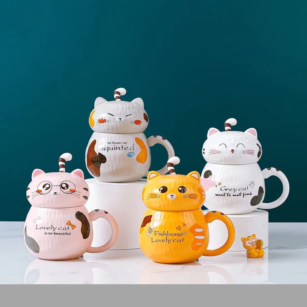 Jual [ SEVENDAYS ] Gelas Kucing Lucu Mug Cat Gift Set Glass Unique ...