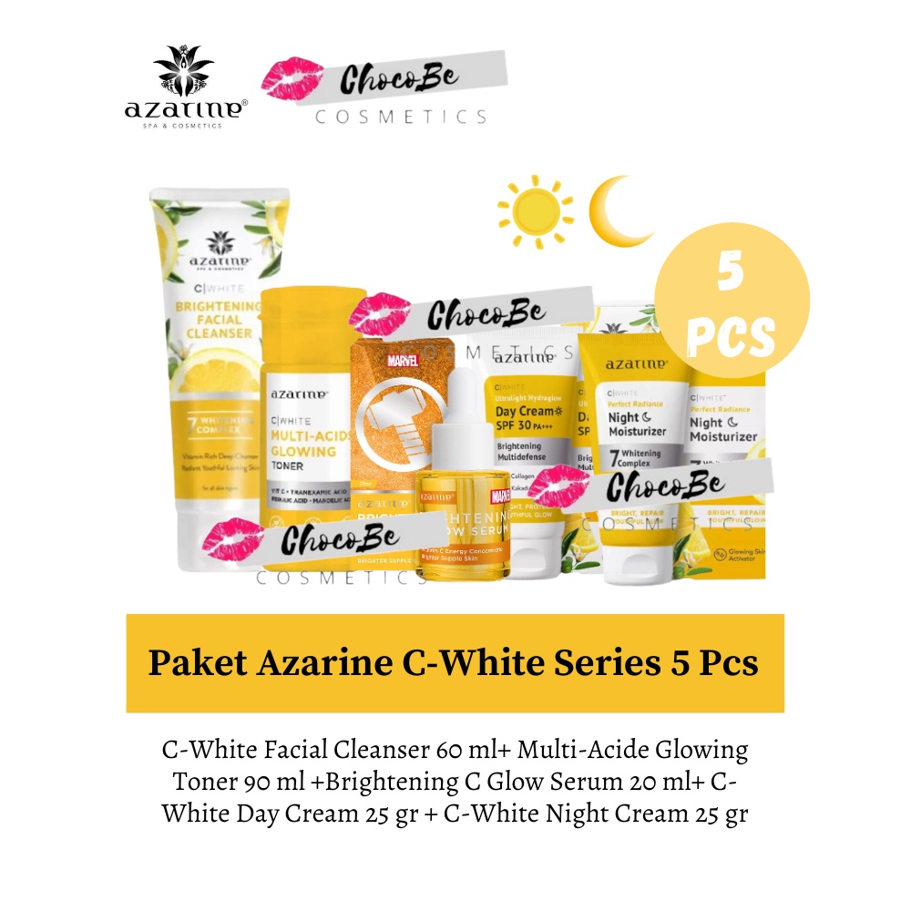 Jual Paket Azarine C-White 5 pcs - (Facial Cleanser 50ml + Toner 90 ml ...