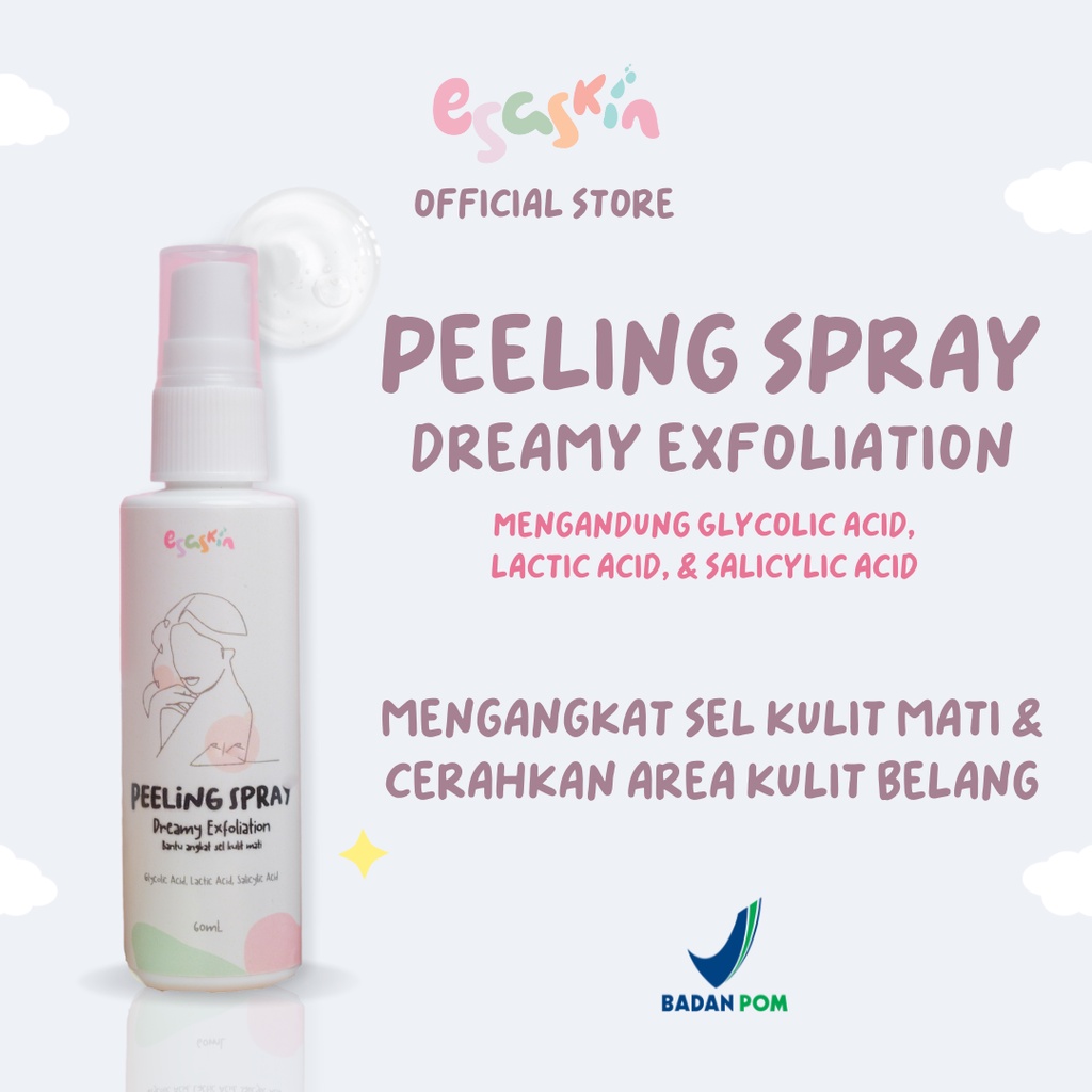 Jual ESASKIN Peeling Spray - Pemula Eksfoliasi Mengangkat sel kulit ...