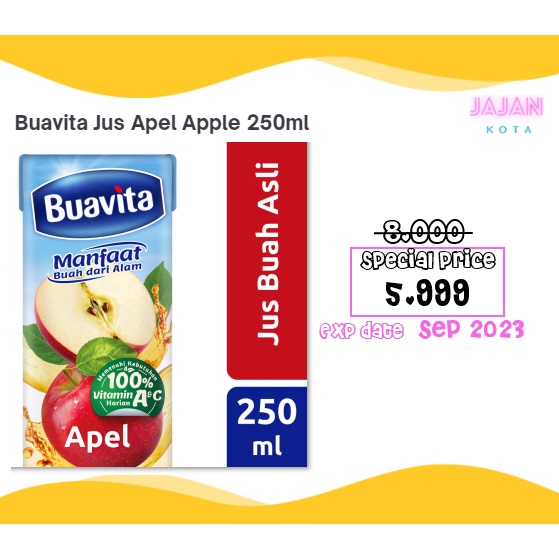 Jual Buavita Jus Apel Apple 250 ml | Shopee Indonesia