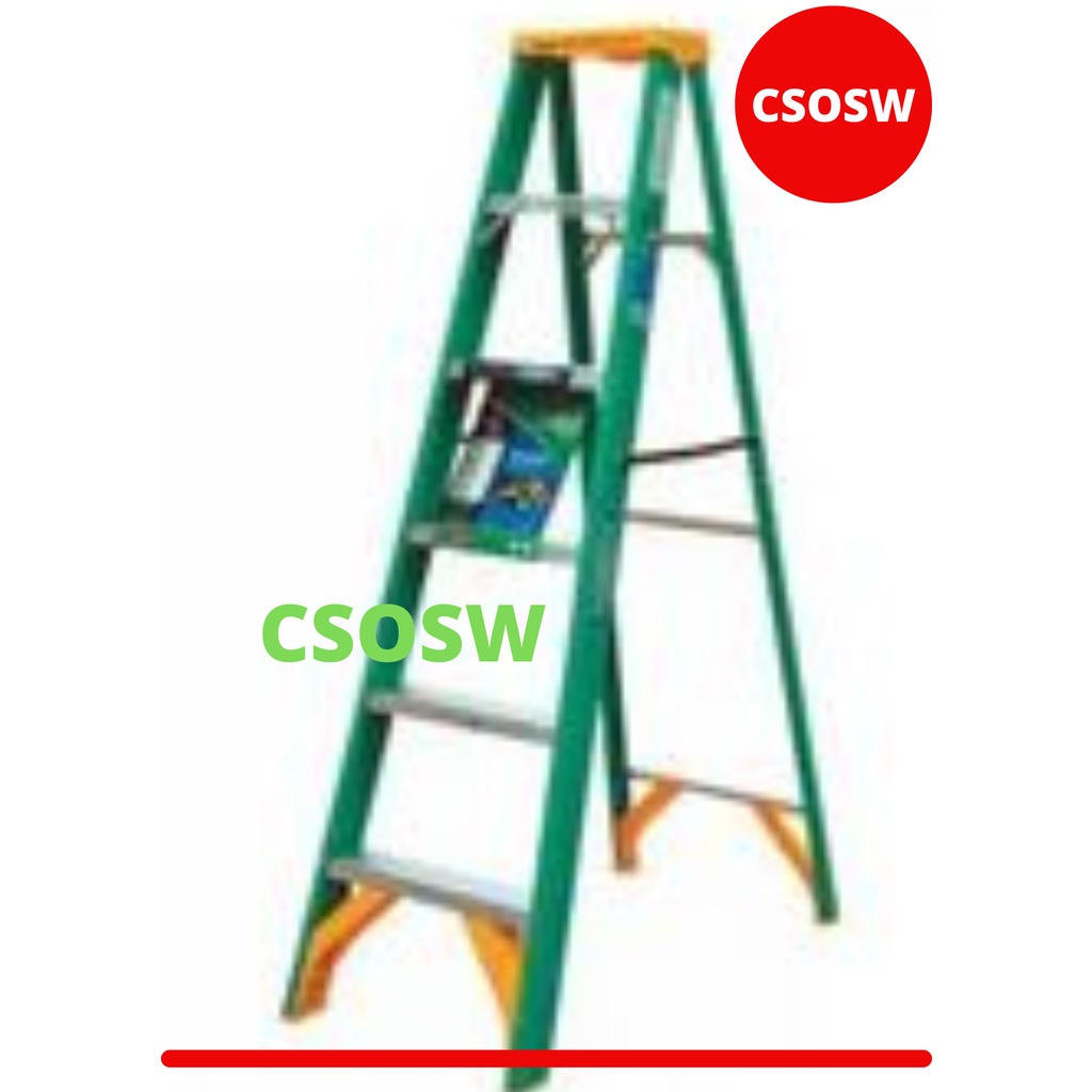 Jual WERNER TANGGA FIBER GLASS 6 STEP HIJAU FIBRE GLASS LADDER GREEN ...