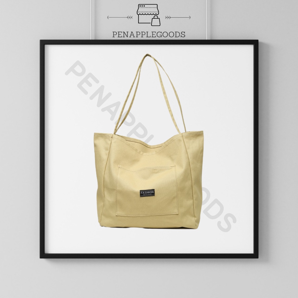 Jual PGOODS TB103 - Totebag Kanvas Totebag Wanita Totebag Aesthetic Tas Belanja Tote Bag Tas ...