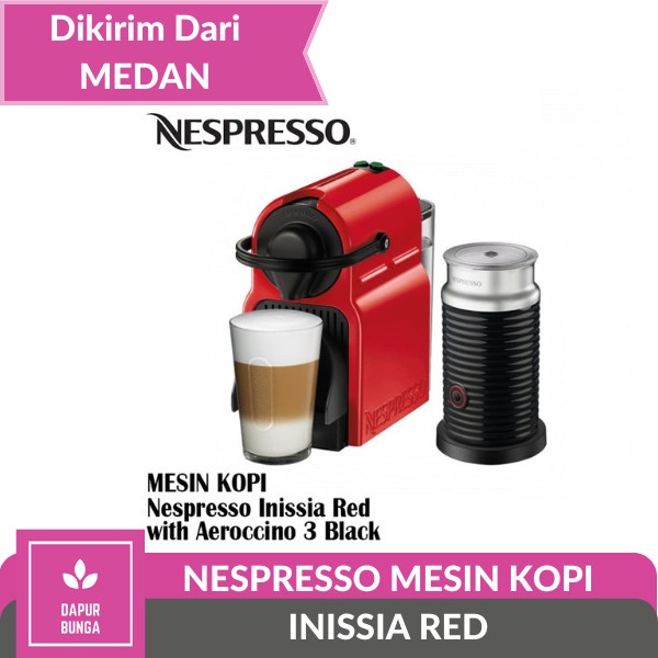 Jual Mesin Kopi Nespresso Inissia Coffee Machine Red With Aerochino3 ...