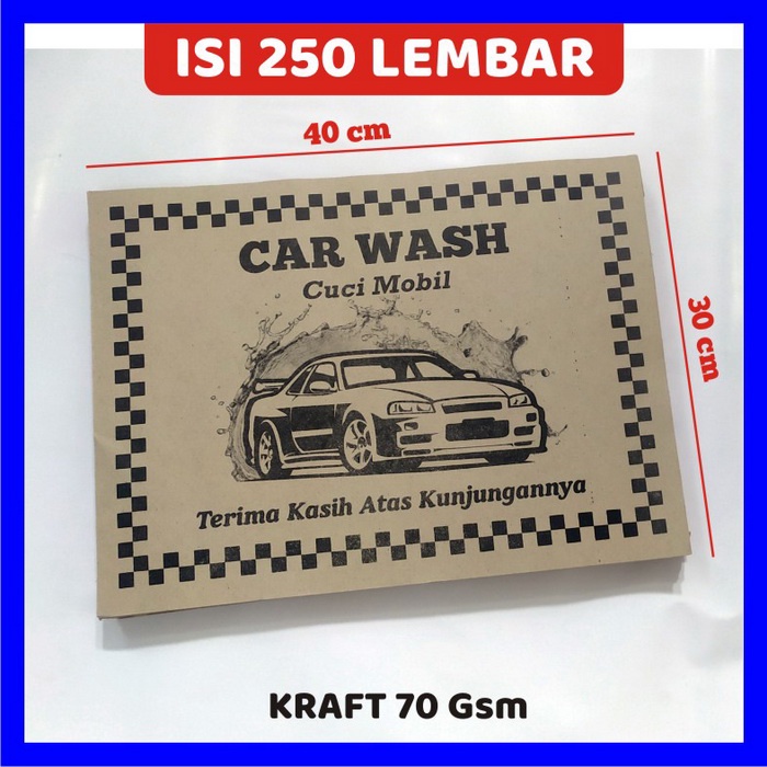 Jual Kertas Alas Kaki Cuci Mobil 250 Lembar Pijakan Kraft Car Wash ...