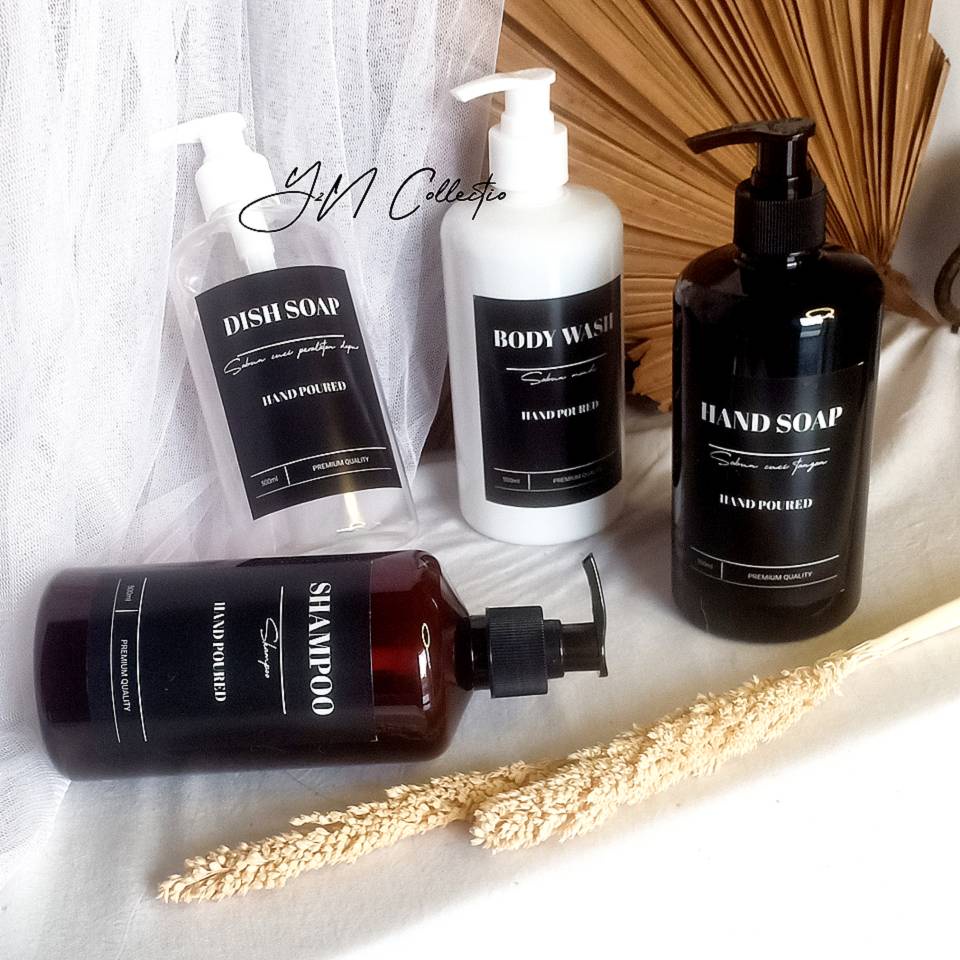 Jual Botol sabun cair black edition refill sabun pump 500ml | Shopee ...