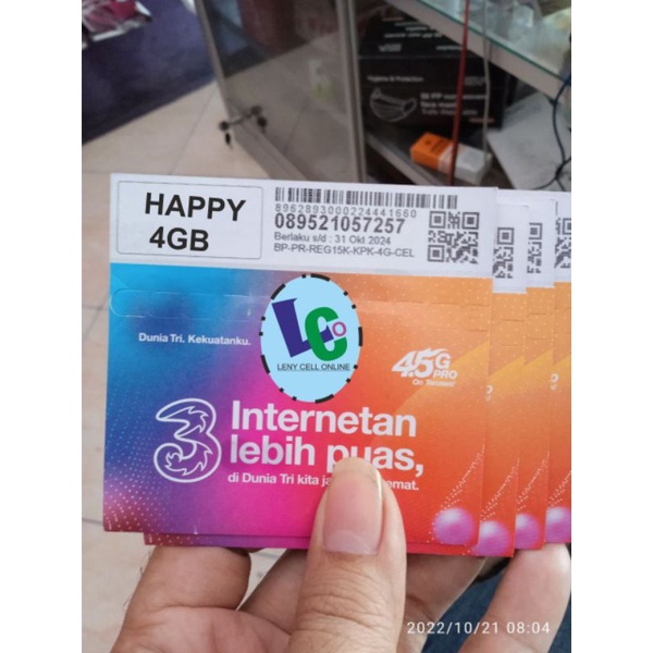 Jual KARTU TRI HAPPY 4GB | Shopee Indonesia