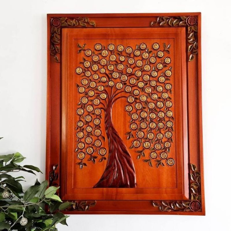 Jual Kaligrafi Asmaul Husna model pohon ukiran tangan kayu jati ...