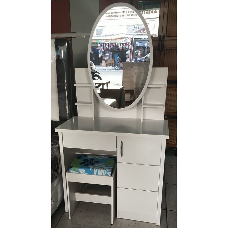Jual (KHUSUS KARGO SELURUH INDONESIA) Meja Rias Sliding Kaca Putih Meja ...