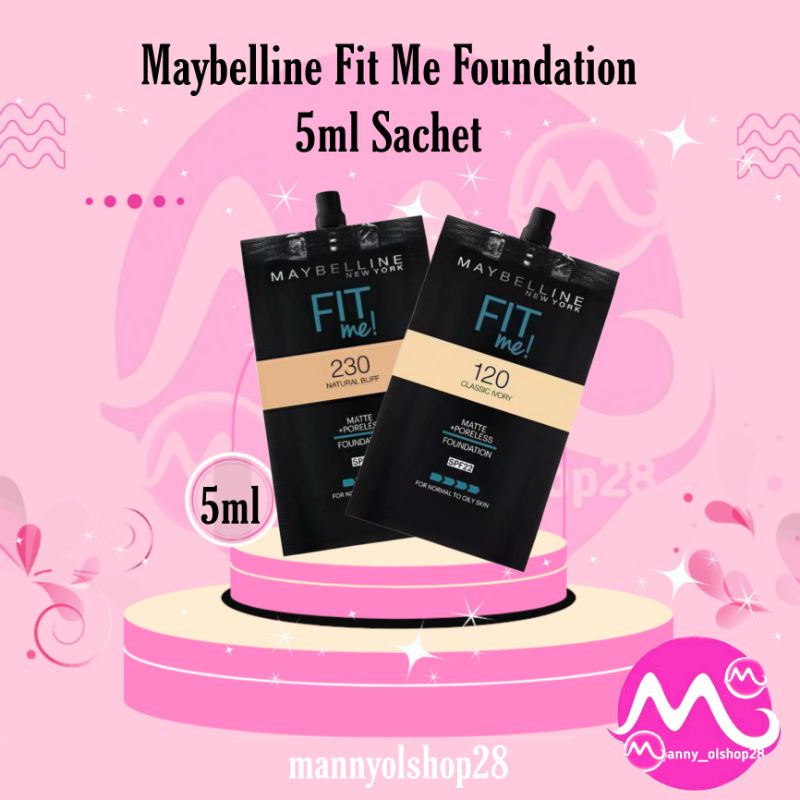 Jual Maybelline Fit Me Liquid Matte Foundation Sachet 5ml | Shopee ...