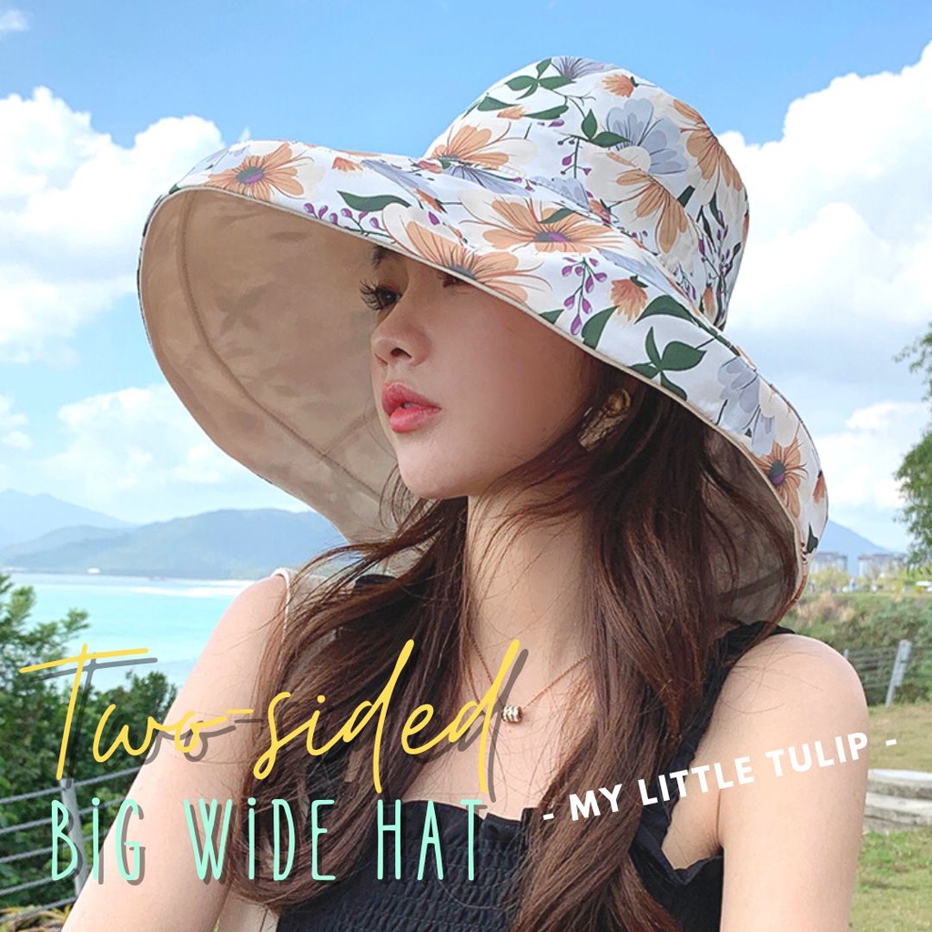 Jual Topi Lebar Bolak Balik / Topi Pantai Cewek Dua Sisi Topi Cantik ...